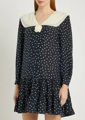 Rixo Valetta Polka Dot Silk-chiffon Mini Dress