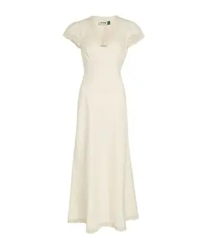 Rixo Clarice Lace-embellished Linen-blend Maxi Dress