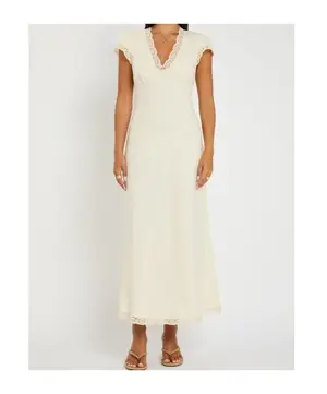 Rixo Clarice Lace-embellished Linen-blend Maxi Dress