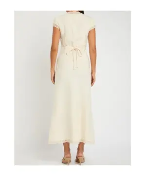 Rixo Clarice Lace-embellished Linen-blend Maxi Dress
