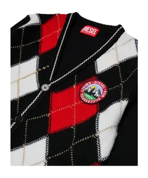 DIESEL® V-neck Argyle Knit Cardigan
