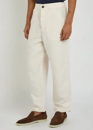 Brunello Cucinelli Relaxed Linen And Cotton-blend Trousers