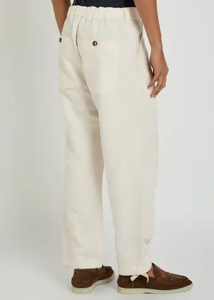 Brunello Cucinelli Relaxed Linen And Cotton-blend Trousers