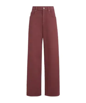 Brunello Cucinelli Brunello Cucinelli Monili Embellished Denim Trousers Red