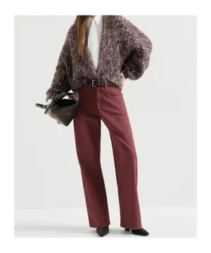Brunello Cucinelli Monili Embellished Denim Trousers - Red