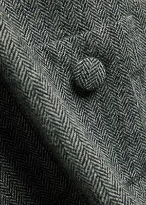 SELF-PORTRAIT Herringbone Belted Wool-blend Mini Dress