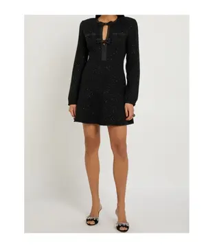 SELF-PORTRAIT Embellished Knit Mini Dress