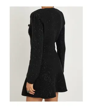 SELF-PORTRAIT Embellished Knit Mini Dress