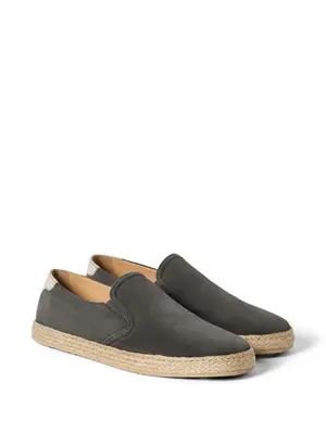 Brunello Cucinelli Suede Slip-ons With Rope Insert