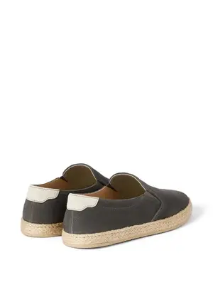 Brunello Cucinelli Suede Slip-ons With Rope Insert