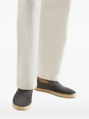 Brunello Cucinelli Suede Slip-ons With Rope Insert