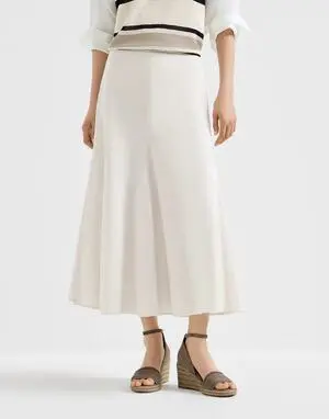 Brunello Cucinelli Cotton Organza Pull-on Skirt - White