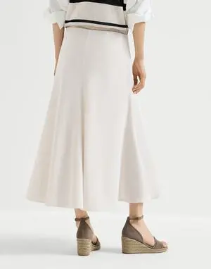 Brunello Cucinelli Cotton Organza Pull-on Skirt - White