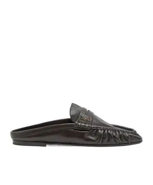 Saint Laurent Le Loafer 15 Leather Mules - Black