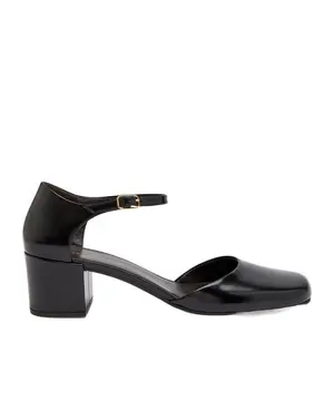 THE ROW Penelope 50 Patent Leather Pumps - Black