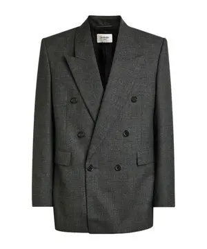 Saint Laurent Double-breasted Wool Blazer - Black