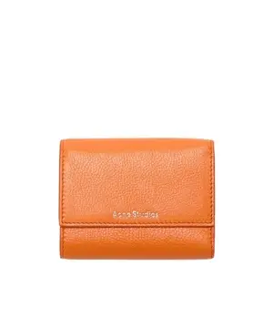 Acne Studios Logo-print Leather Wallet - Orange