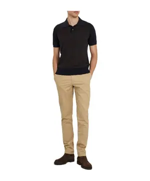 TOD'S Spliced Ribbed Blended Polo Shirt