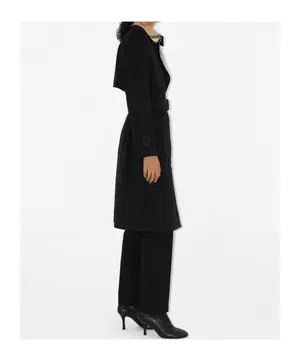 Burberry Long Check Collar Gabardine Trench Coat