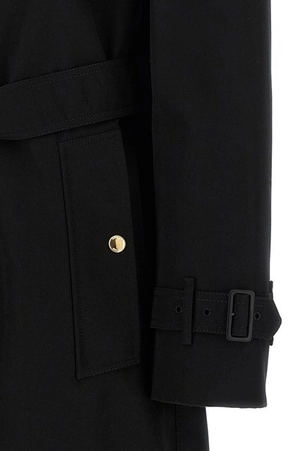 Burberry Long Check Collar Gabardine Trench Coat