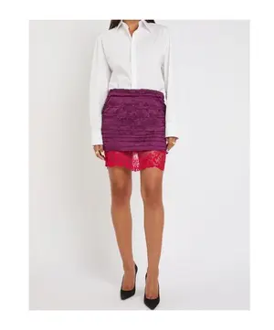 Saint Laurent Tiered Floral-jacquard Woven Mini Skirt