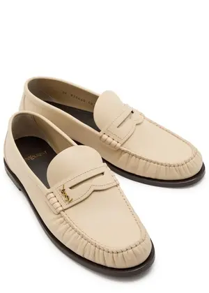 Saint Laurent Logo-plaque Leather Loafers