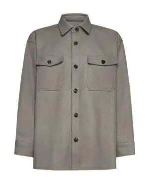 AMI Paris Long-sleeved Buttoned Shirt - Gray