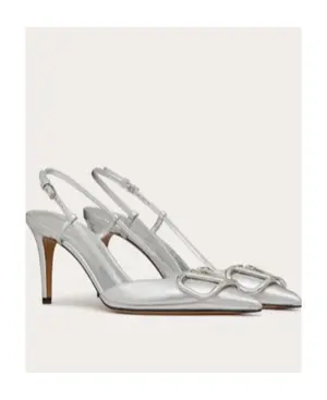 Valentino Garavani Vlogo Signature Pointed Toe Slingback Pumps