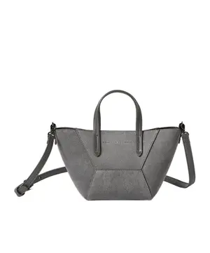 Brunello Cucinelli Bc Duo Mini Bag In Suede With Monili - Stone Gray