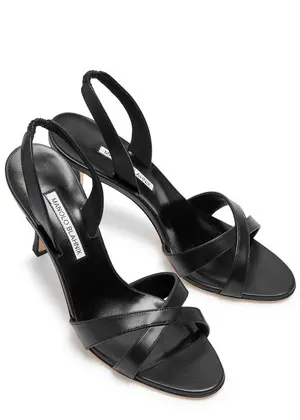 Manolo Blahnik Callasli 90 Leather Slingback Sandals