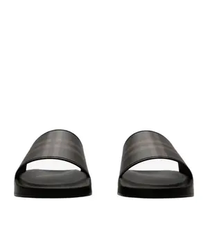 Burberry Check Slides - Dark Brown