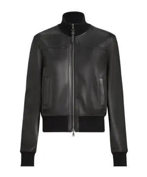 Brunello Cucinelli Nappa-leather Outerwear Jacket With Monili - Black