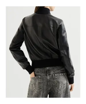 Brunello Cucinelli Nappa-leather Outerwear Jacket With Monili