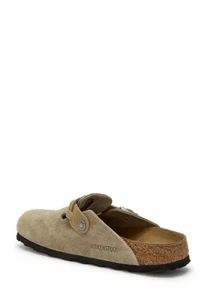 BIRKENSTOCK Boston Braided Brushed Suede Clogs