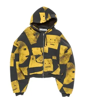 Acne Studios Face Print Hoodie - Black