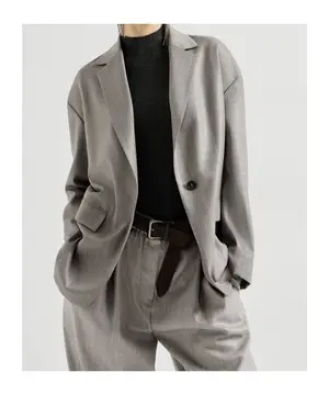 Brunello Cucinelli Sparkling Virgin-wool Pinstripe Blazer With Monili