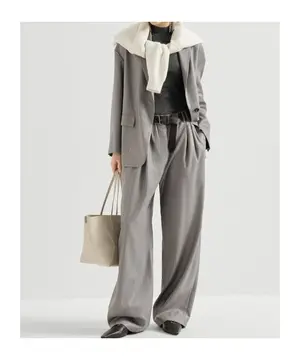 Brunello Cucinelli Sparkling Virgin-wool Pinstripe Blazer With Monili