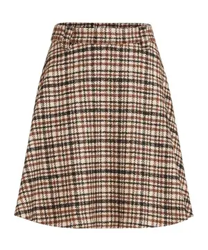 Brunello Cucinelli Checked Wool And Alpaca Mini Circle Skirt