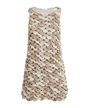 Brunello Cucinelli Handmade Shell Opera Knit Mini Dress