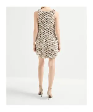 Brunello Cucinelli Handmade Shell Opera Knit Mini Dress