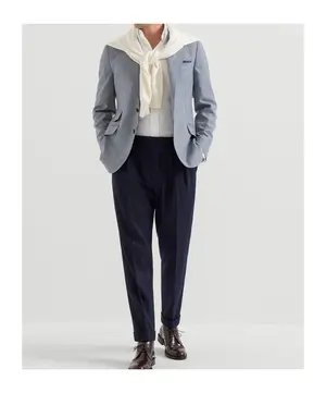 Brunello Cucinelli Cashmere And Silk Houndstooth Flannel Deconstructed Cavallo Blazer