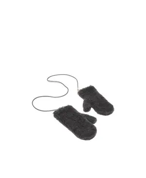Max Mara Teddy Bear Mittens - Black