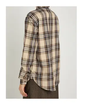 Saint Laurent Checked Tie-neck Cotton-blend Shirt