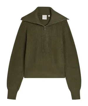 VARLEY Maura Ribbed Half-zip Knit Sweatshirt