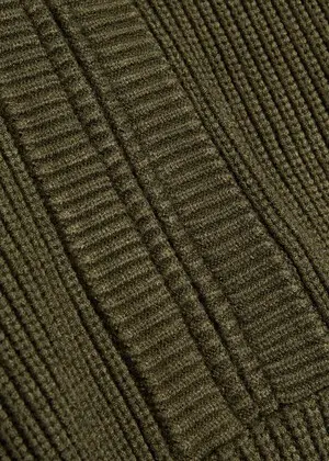 Varley Maura Ribbed Half-zip Knit Sweatshirt