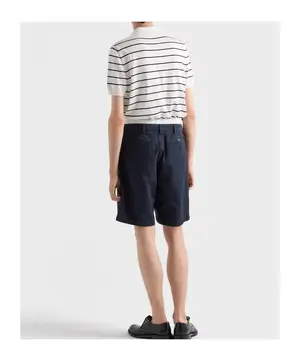 Prada Short-sleeved Striped Cotton Polo Shirt