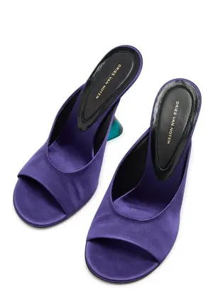 Dries Van Noten 105 Satin Wedge Mules