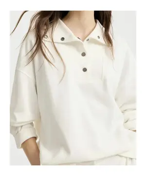 Brunello Cucinelli Cotton Smooth French Terry Sweatshirt - White