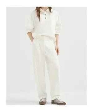 Brunello Cucinelli Cotton Smooth French Terry Sweatshirt - White