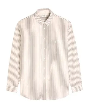 Saint Laurent Striped Cotton-poplin Shirt - White